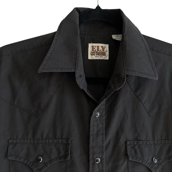 Ely Cattleman | Shirts | Vintage Ely Cattleman Classic Black Pearl Snap Shirt Western Southwest ...
